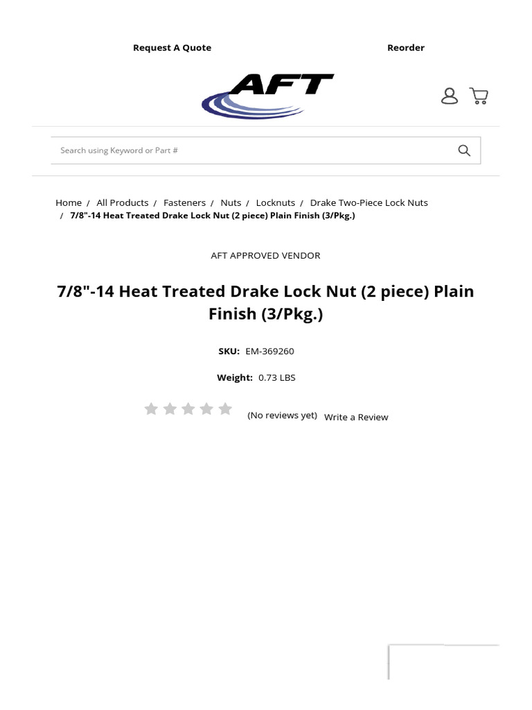 7 - 8 - 14 Drake Lock Nuts - AFT Fasteners | PDF | Nut (Hardware)
