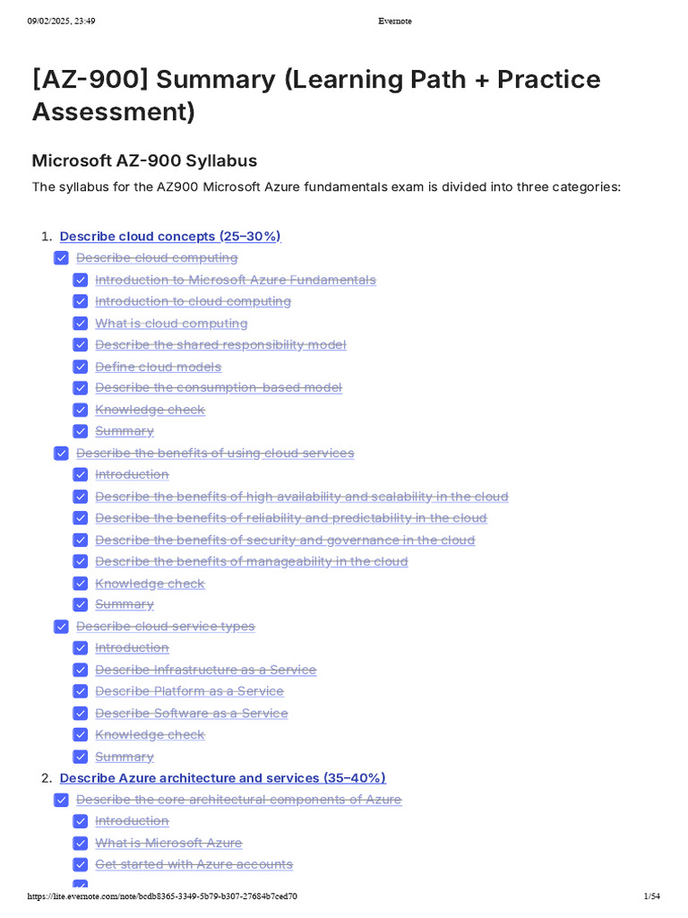 (AZ-900) Summary (Learning Path + Practice Assessment) | PDF | Cloud ...