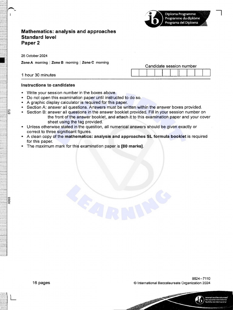N24 Maths AA SL P2 | PDF