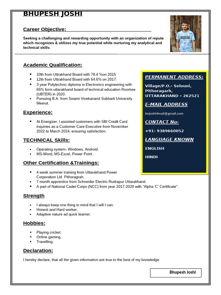 Bhupesh Joshi: Career Overview | PDF