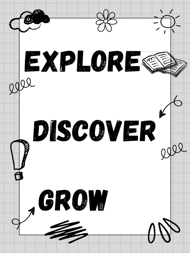 White and Black Cute Simple Doodle Page Border A4 Document | PDF