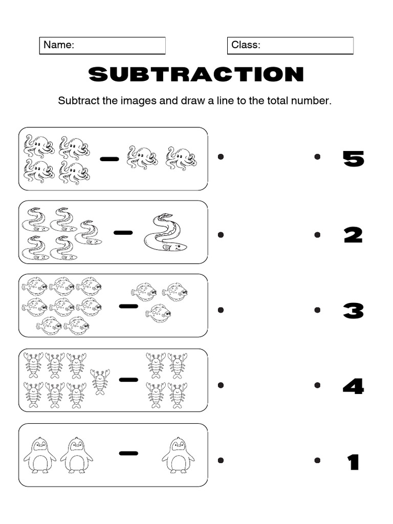 Subtraction Practice Worksheet | PDF