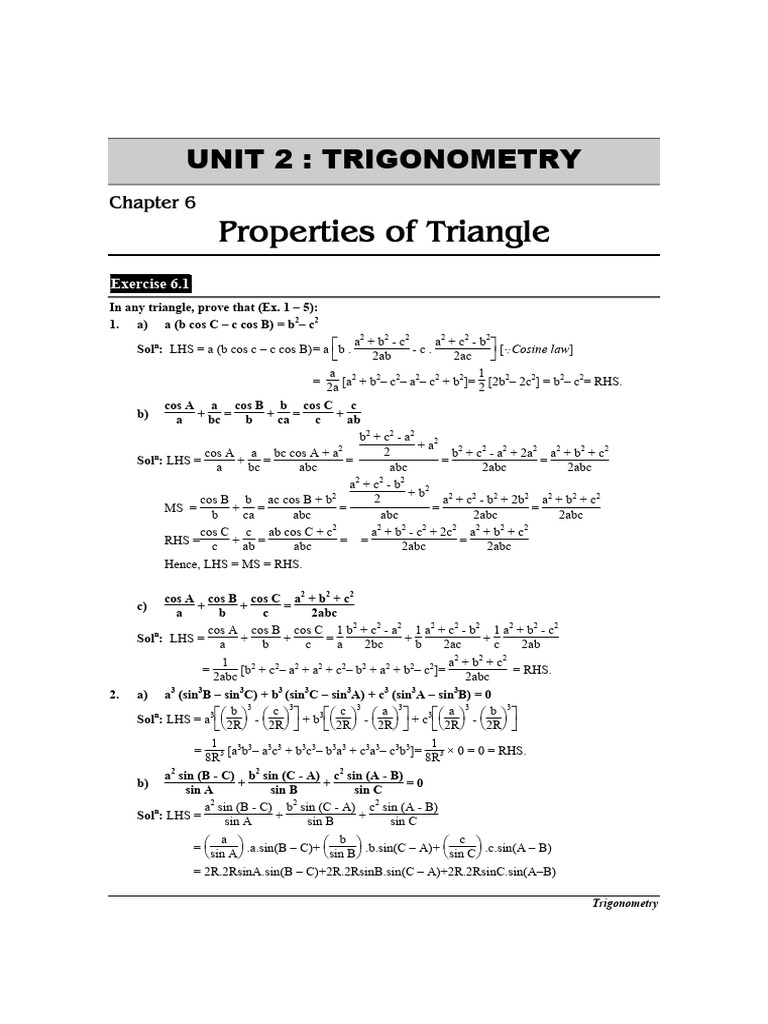 Properties of Triangle - 241018 - 160002 | PDF | Complex Analysis ...