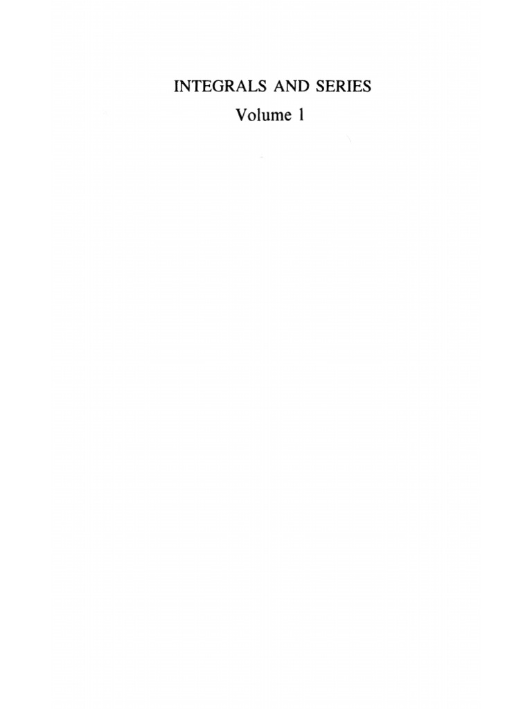 Integrals and Series Vol 1 Elem Functions Compress | PDF
