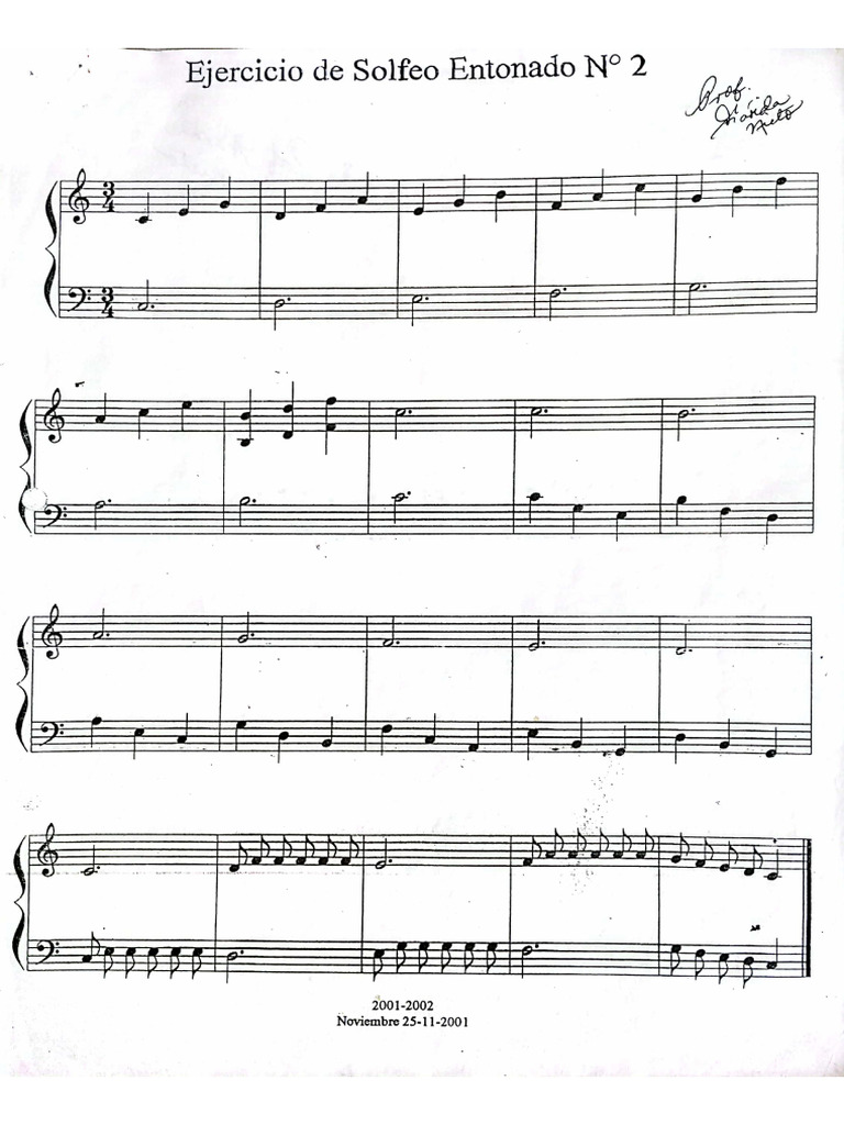 Ejercicio de Solfeo Entonado | PDF