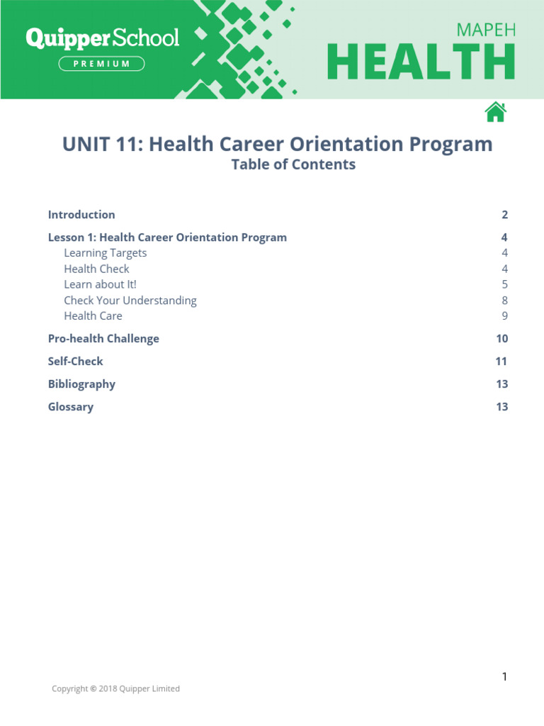 Health Career Orientation for Students | PDF | Health Care | Health ...