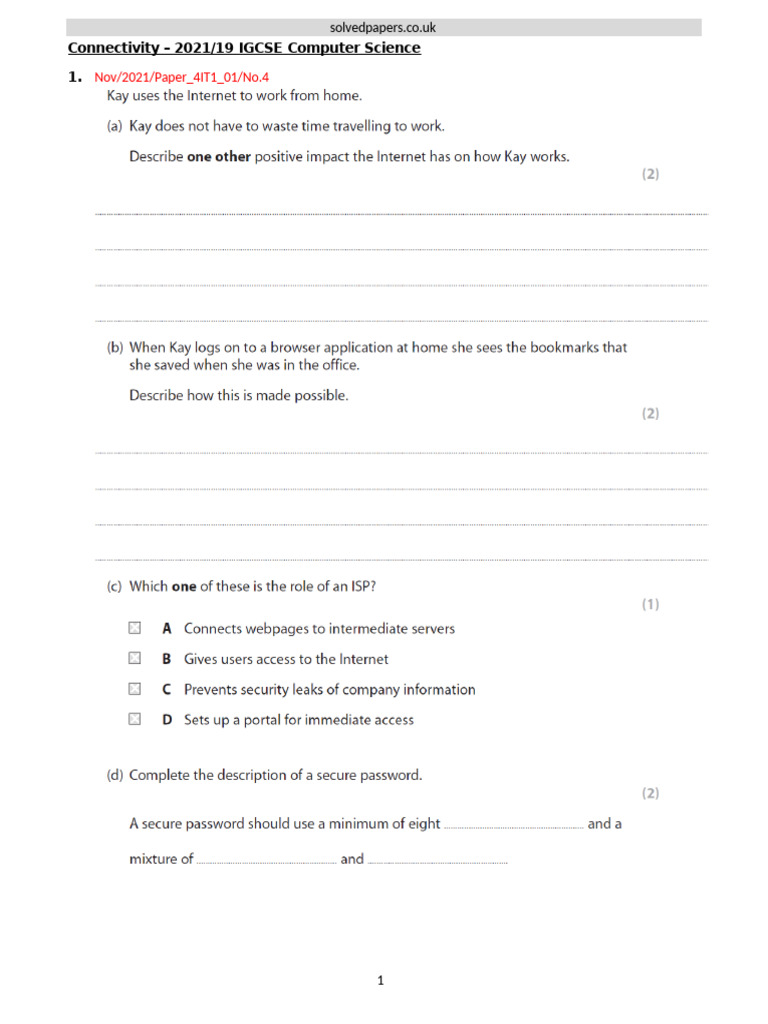 2021 19 Connectivity Igcse Edexcel Ict Pdf