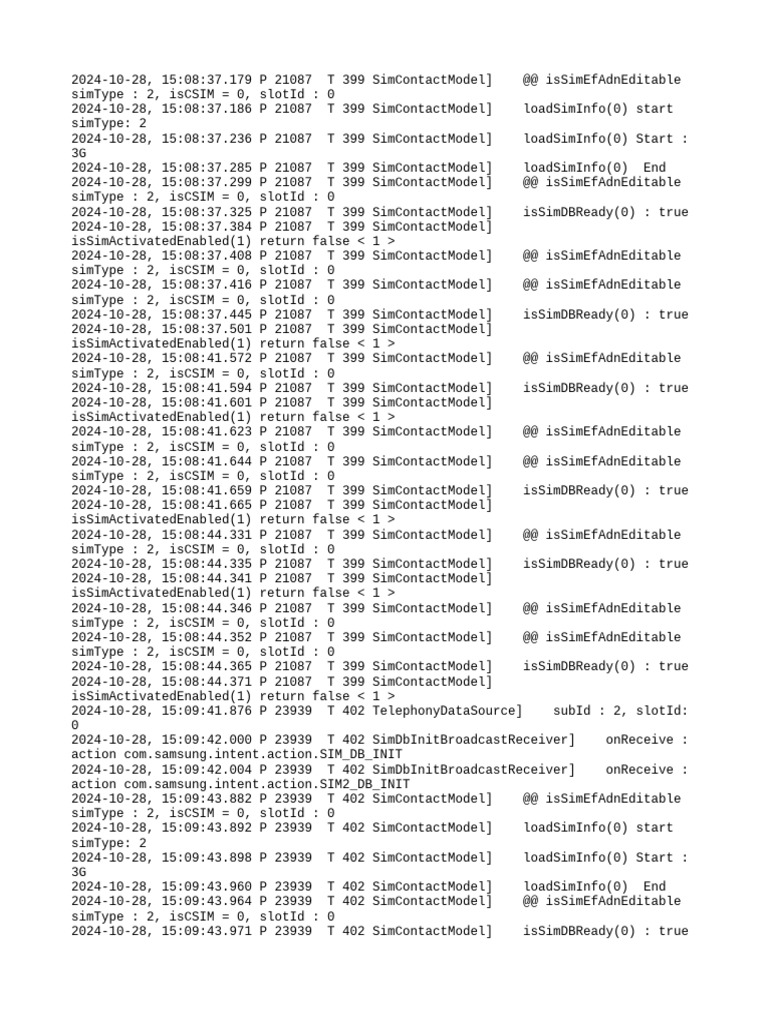 SIM Contact Model Log Analysis | PDF