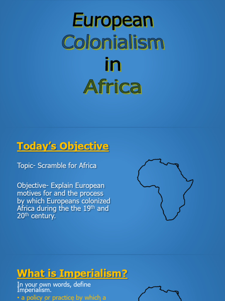Scramble for Africa: European Colonialism | PDF | David Livingstone ...