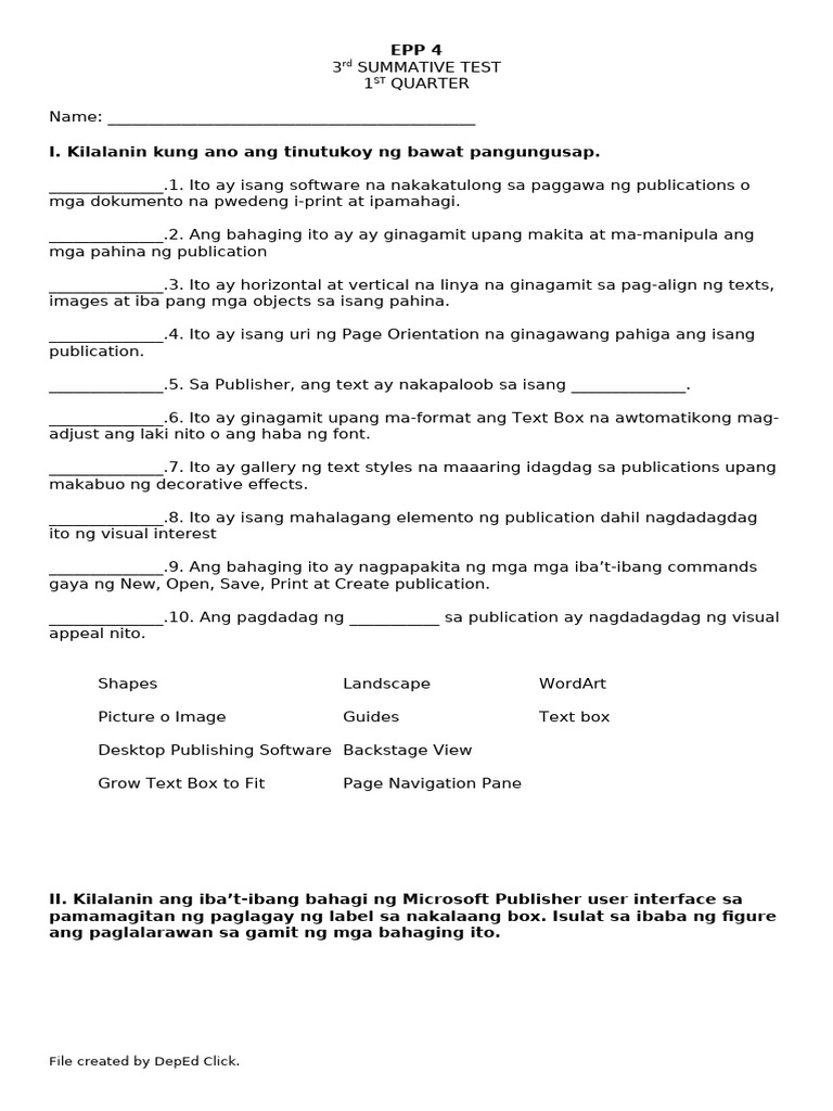 Epp4 ST3 Q1 Matatag | PDF