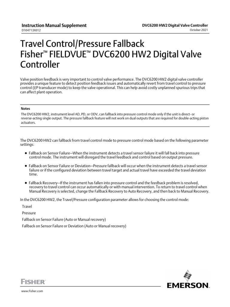 Fieldvue FCV Valve | PDF | Valve | Sensor