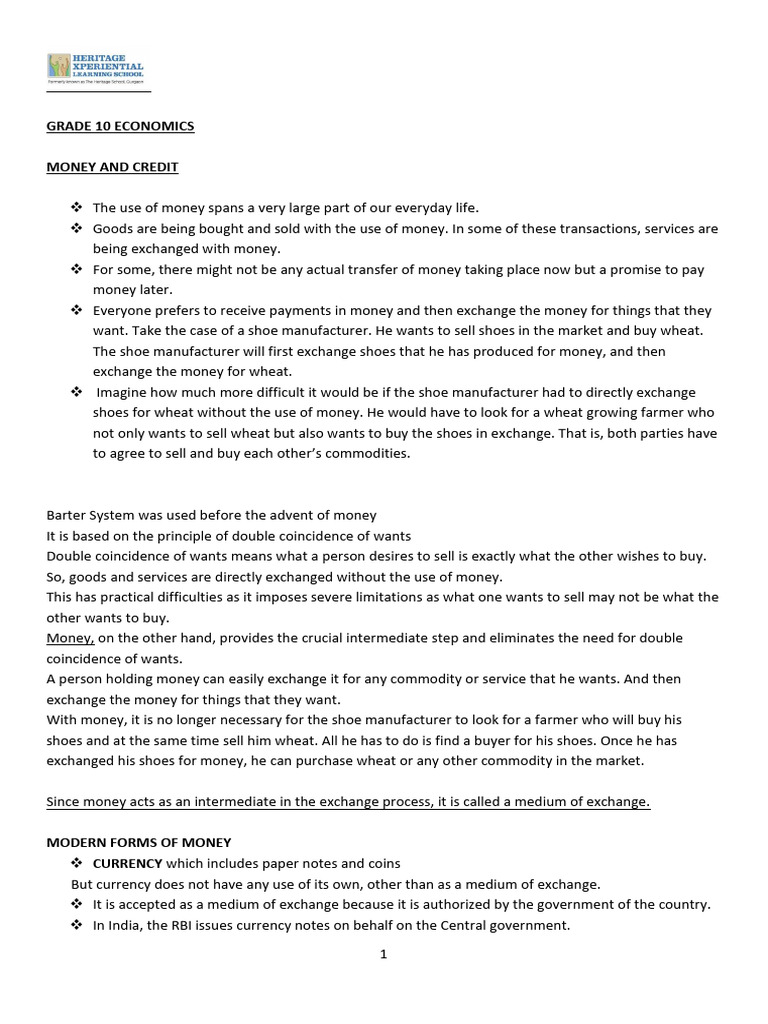 Eco - Money and Credit | PDF | Loans | Debt