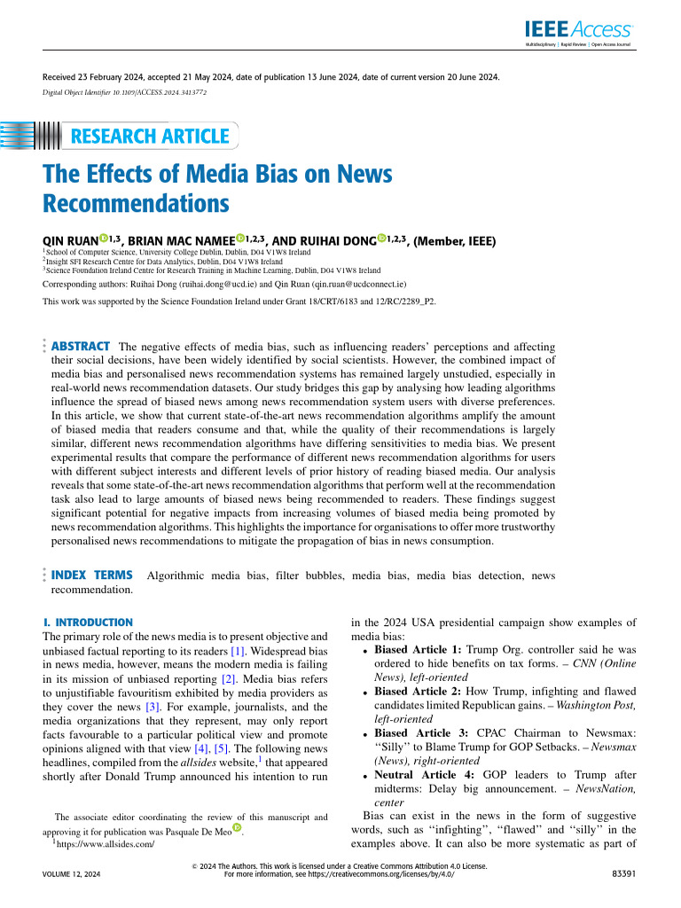 Media Bias Impact on News Algorithms | PDF | Media Bias | Bias
