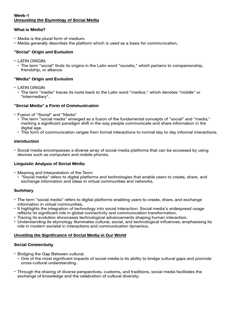 Social Media Notes | PDF | Popular Culture & Media Studies | Social Media