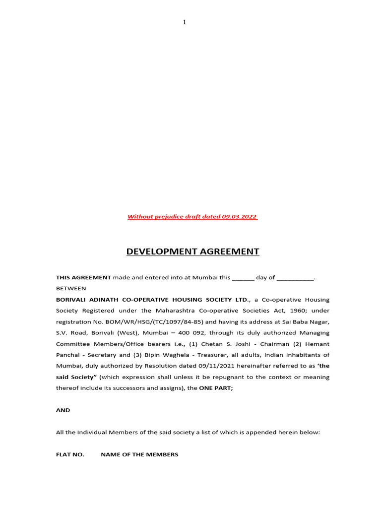 Development Agreement Draft For Approval 10mar2022 | PDF | Indemnity | Taxes