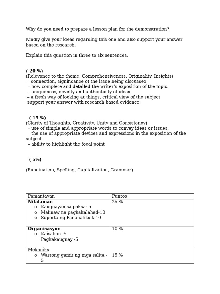 Google Classroom Rubric Guidelines | PDF