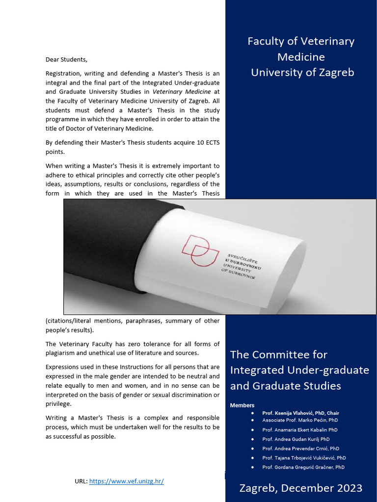 Master's Thesis Guidelines for Veterinary Students | PDF | Thesis ...