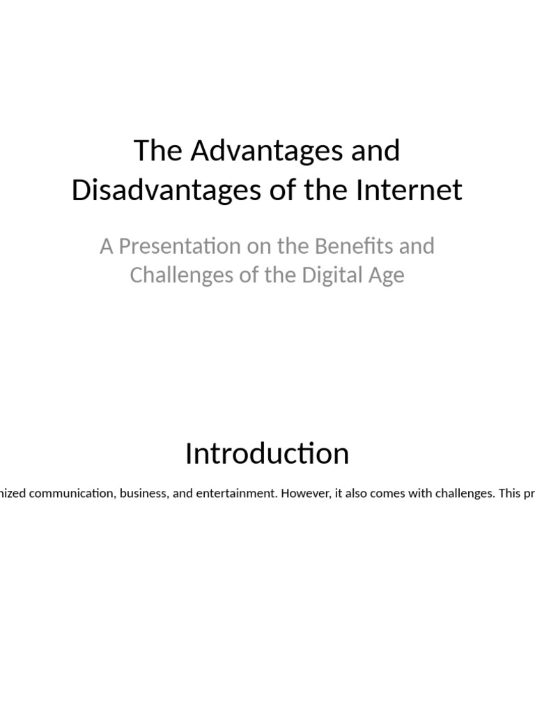 Internet Pros Cons Presentation | PDF