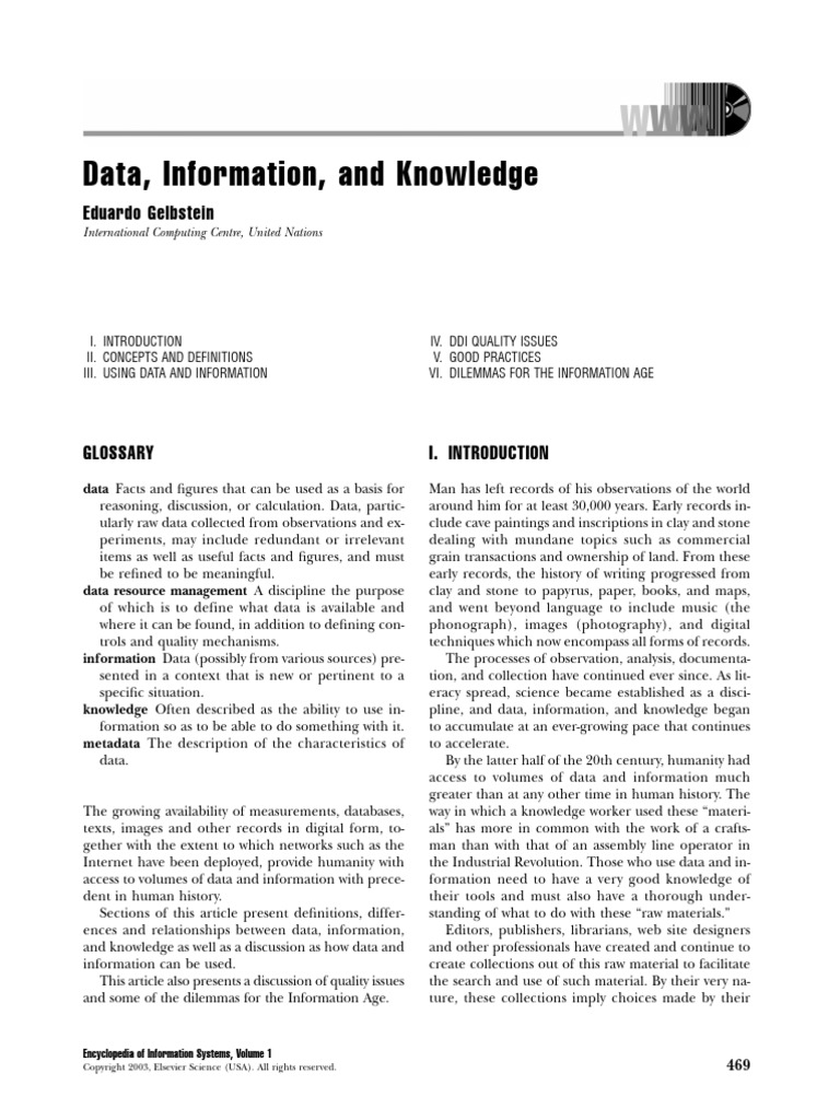2764 - Data Information Knowledge | PDF | Information | Data