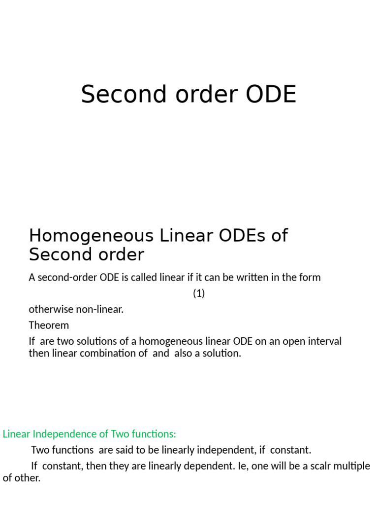 2-Second Order ODE | PDF | Ordinary Differential Equation | Applied Mathematics