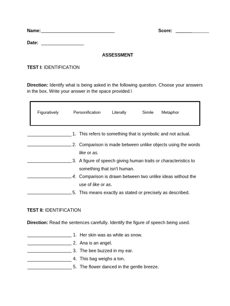 Section Red - Worksheets | PDF
