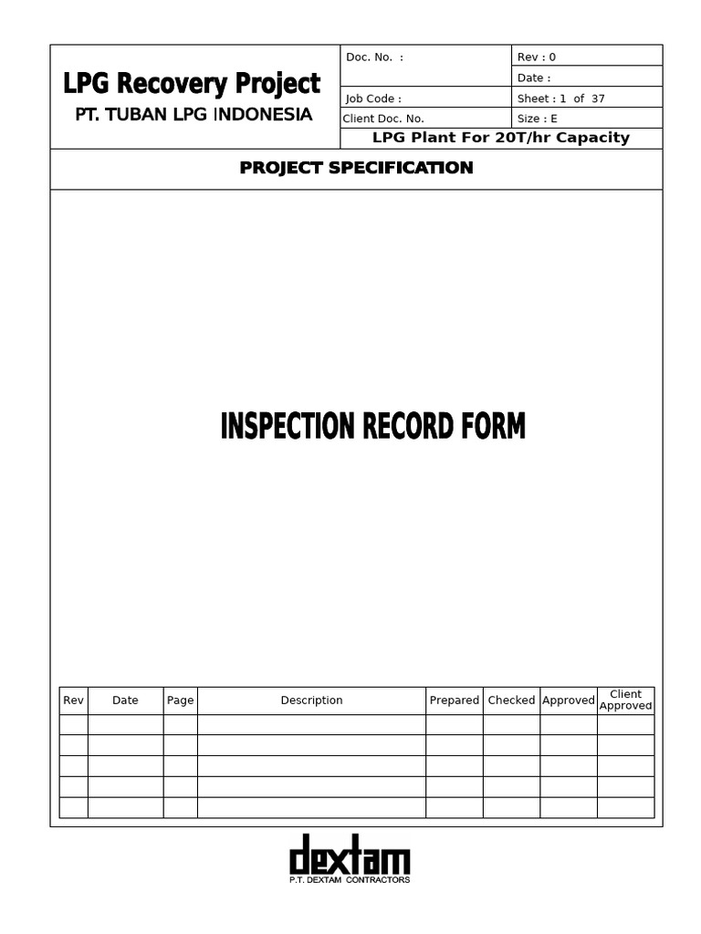 LPG Plant Inspection Checklist | PDF | Instrumentation | Concrete