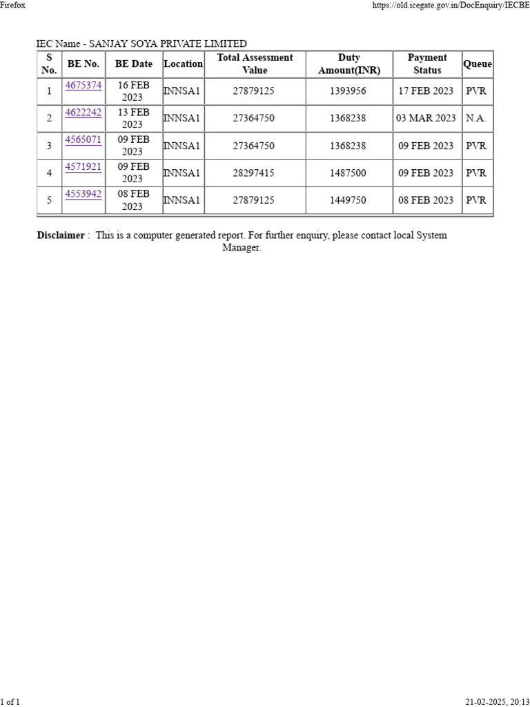Icegate Import Feb-23 | PDF