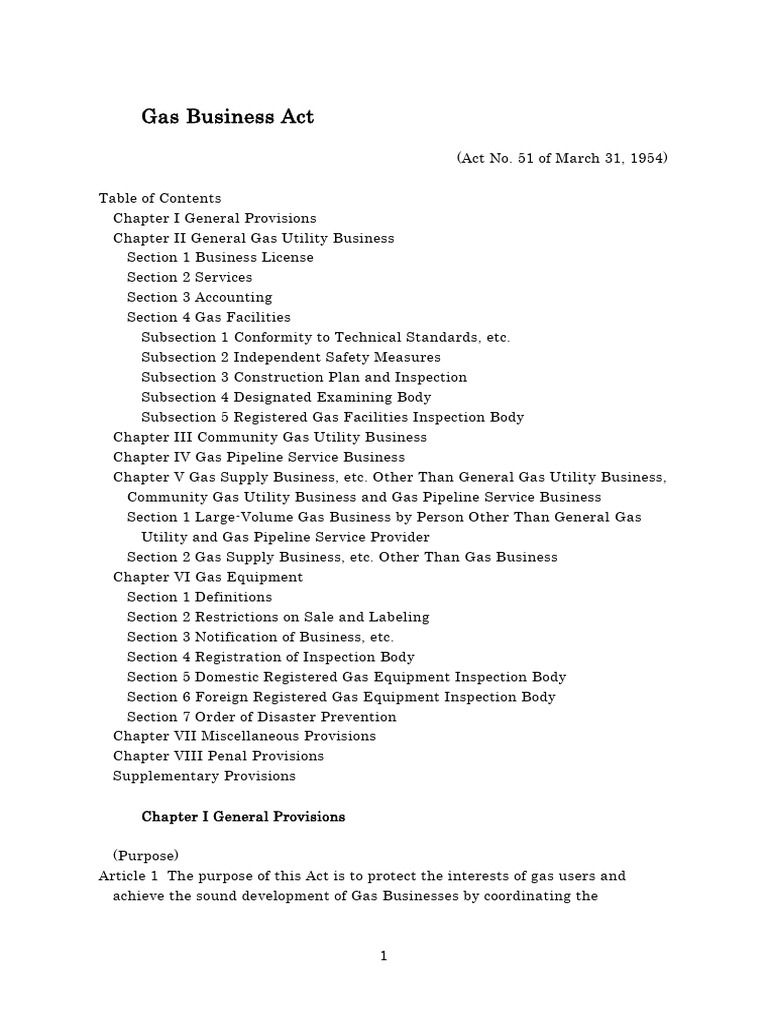 Gas Business Act | PDF | Natural Gas