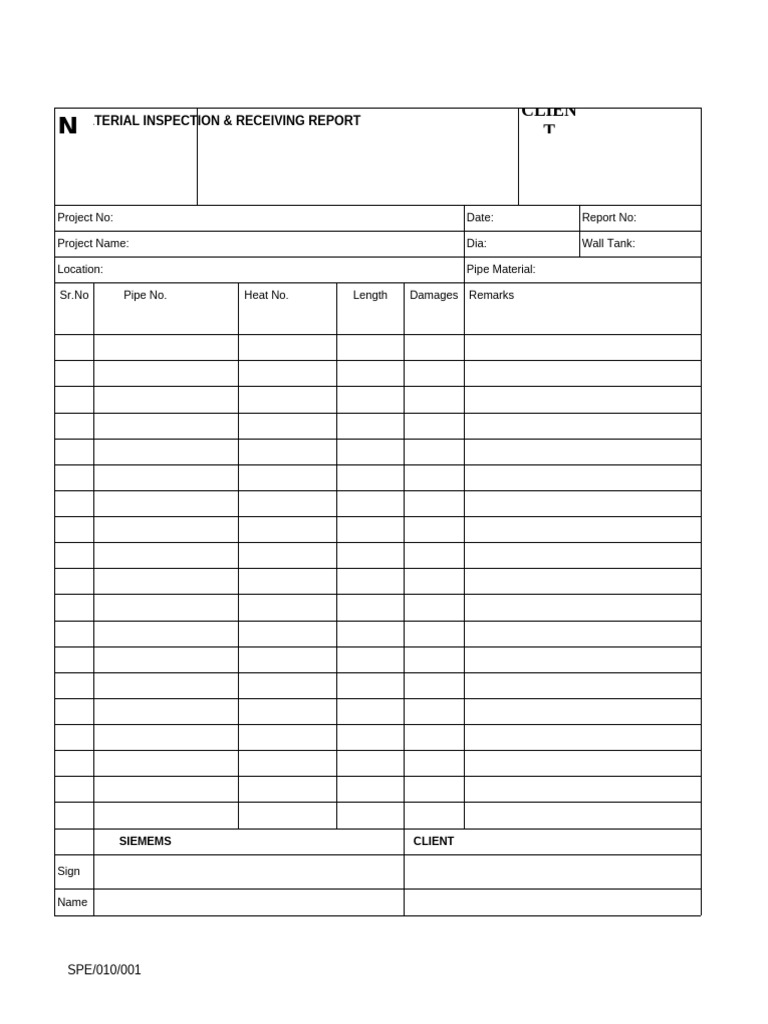 1material Inspection & Receving Report | PDF
