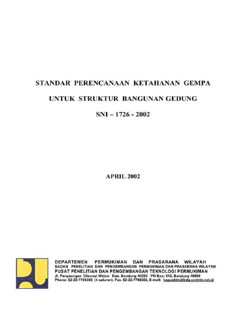 PDF Sni 1726 2002 Compress | PDF