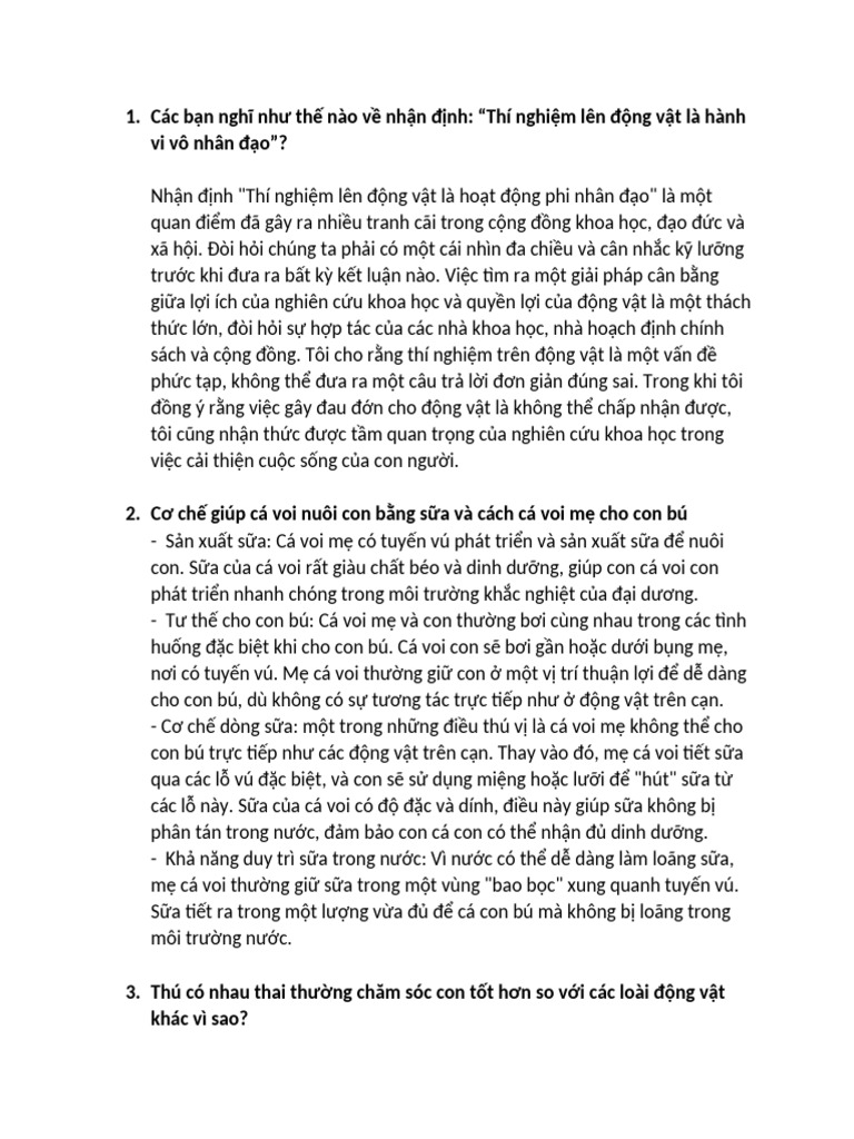 Tra Loi Cau Hoi | PDF