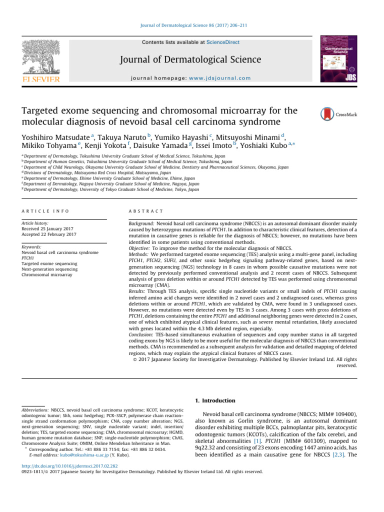 Matsudate Et Al. - 2017 - Targeted Exome Sequencing and Chromosomal ...