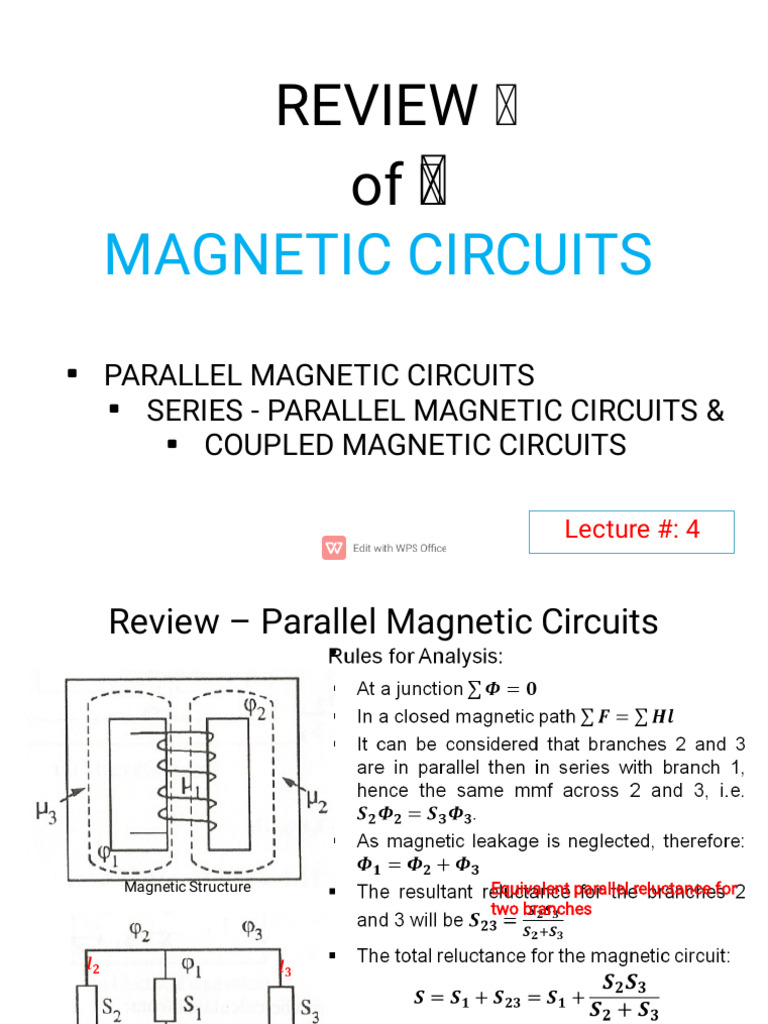 EEB 344 - 2025 - LECTURE 4 - Magnetic Circuits - February 13 | PDF