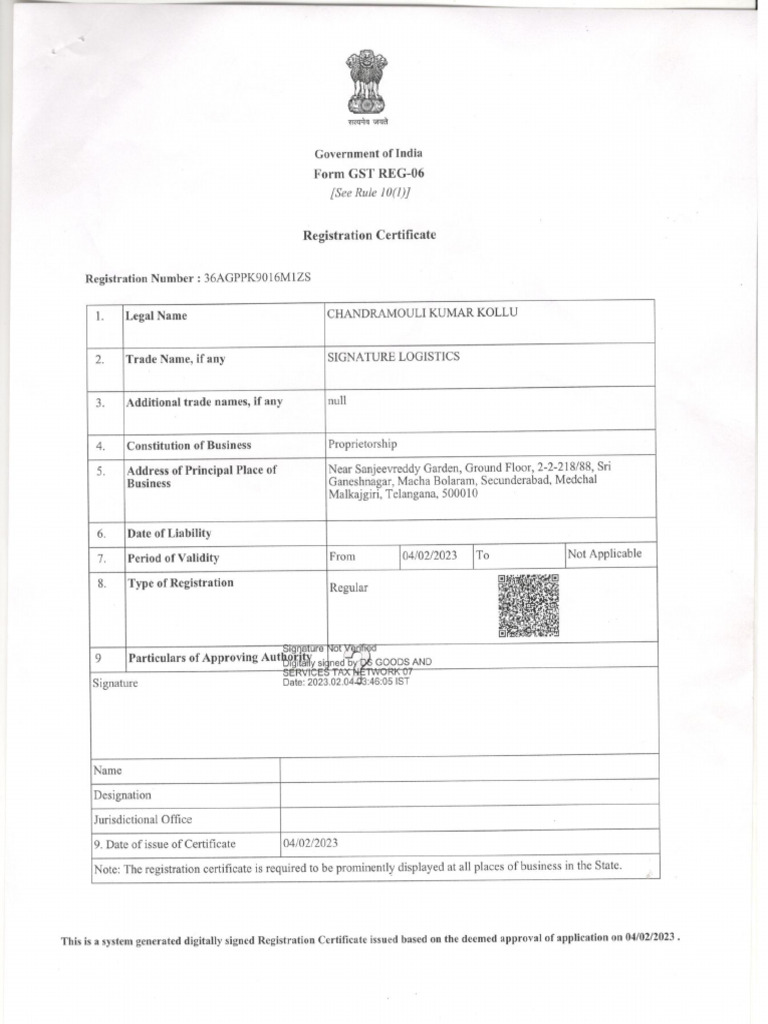 Signature Logistics Documents | PDF