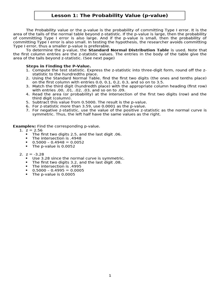 The-Probability-value-or-the-p Ye | PDF | P Value | Statistical ...