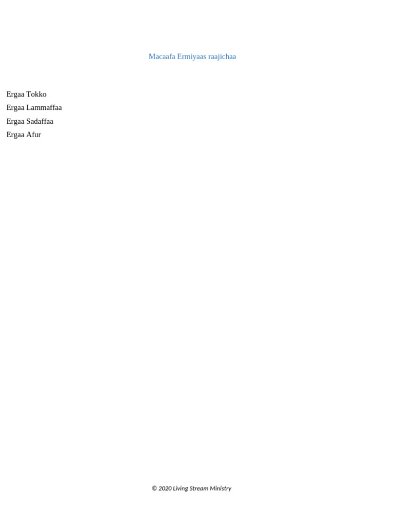 Macaafa Ermiyaas Raajichaa | PDF