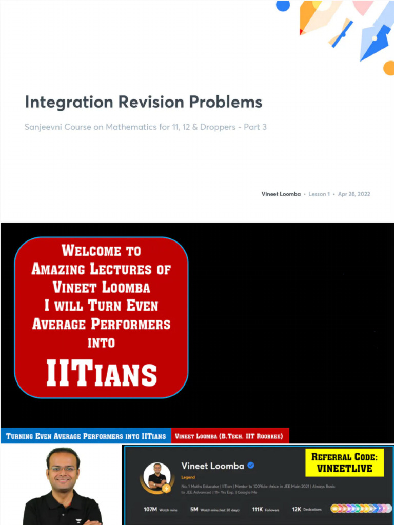 Integration Revision Problems With Anno | PDF