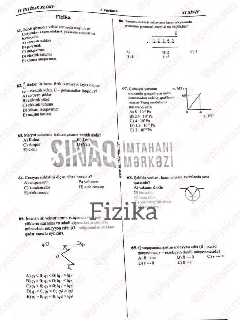 Fizika MSİ.13.03.2022 | PDF