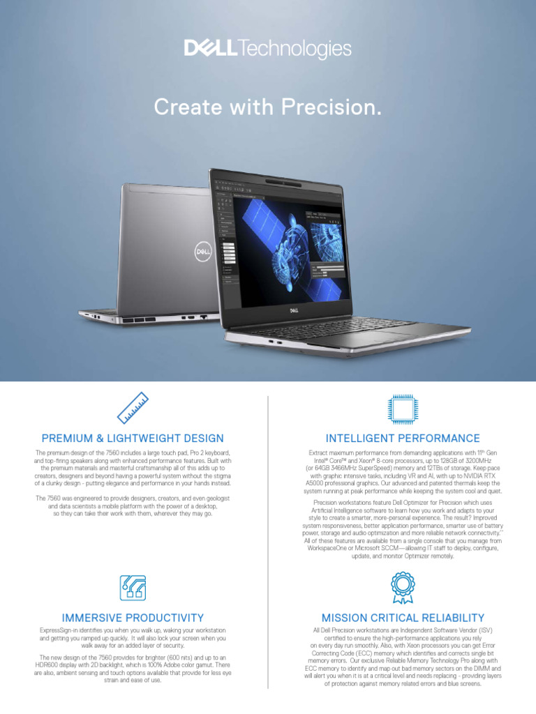 Precision 7560 Spec Sheet | PDF | Usb | Computer Architecture