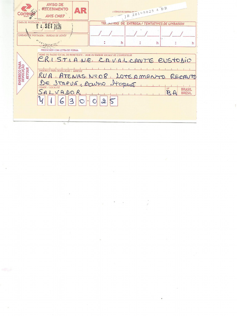 Ar - Envio de Documentos Comprovante | PDF