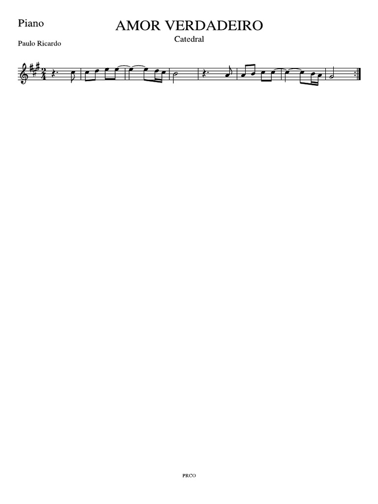 Amor Verdadeiro Piano | PDF