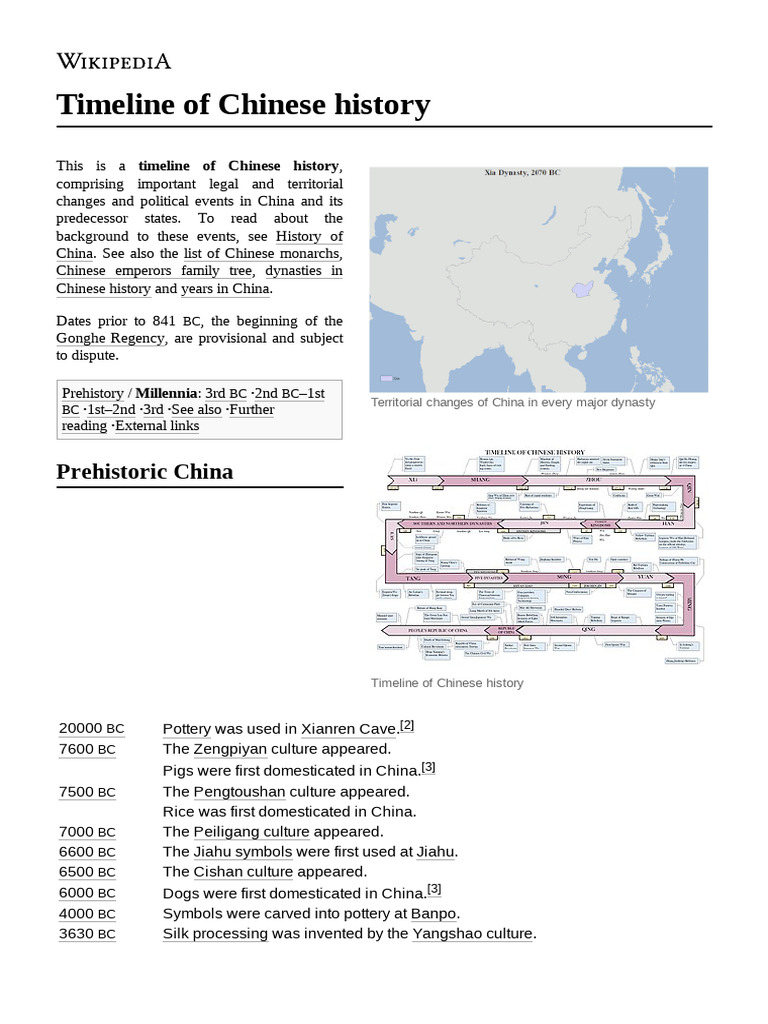 Timeline of Chinese History | PDF | Han Dynasty | Three Kingdoms