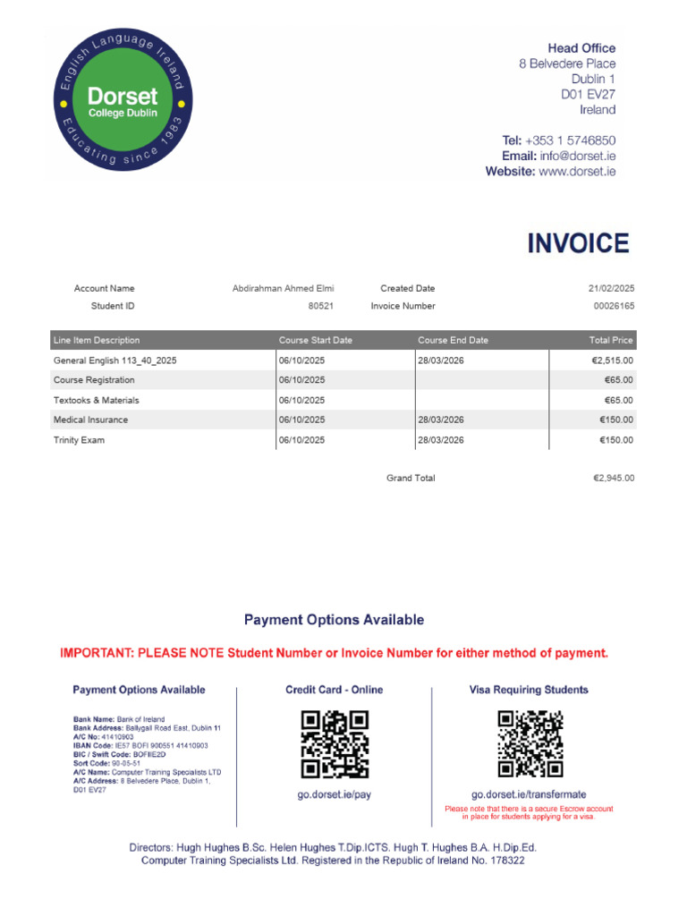 Invoice Abdirahman Ahmed Elmi (1) | PDF