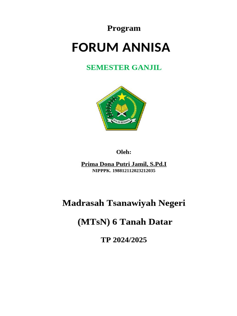 Laporan KERJA FORNIS SMT 1 | PDF