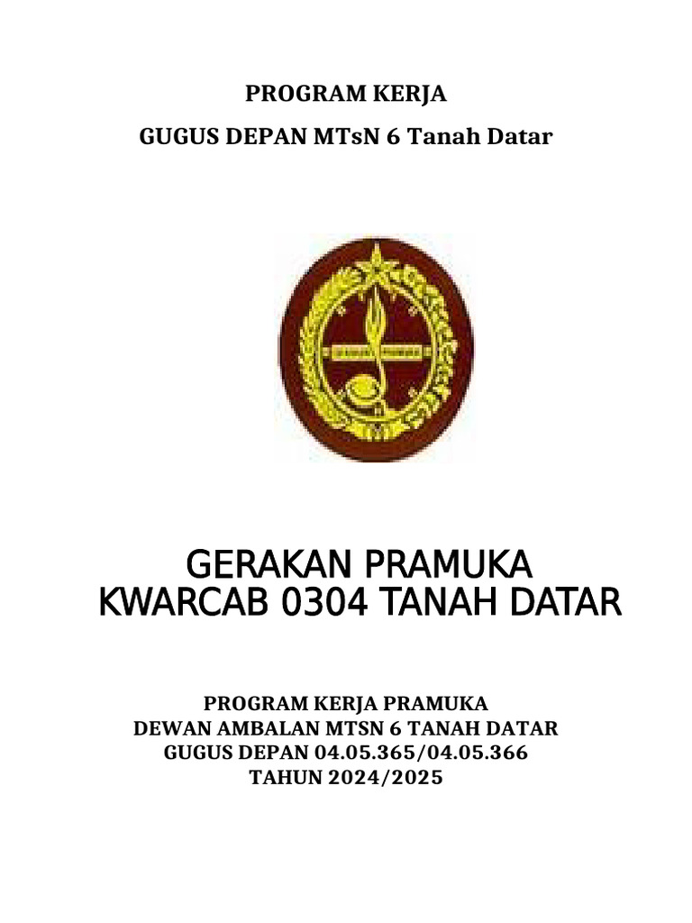 PROGRAM - KERJA - PRAMUKA MTSN 2024 | PDF