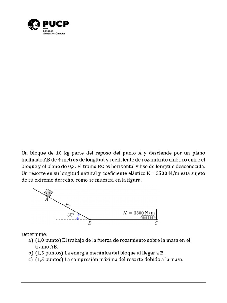 FA1 PC3 2024-2 - Solucionario | PDF | Fricción | Física