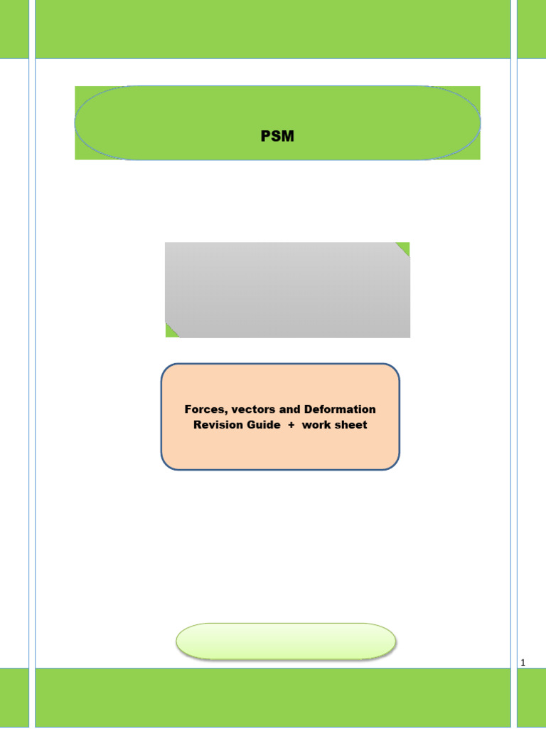 Forces + Vectors + Deformation (Igcse) WORK SHEET | PDF | Force | Acceleration