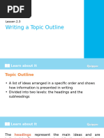 Writing a Topic Outline Guide | PDF | Essays | Communication