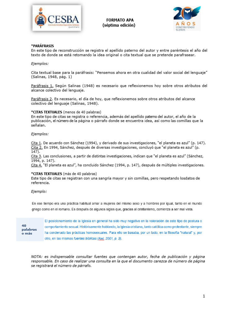 Guía de Formato APA Séptima Edición | PDF | Estilo apa