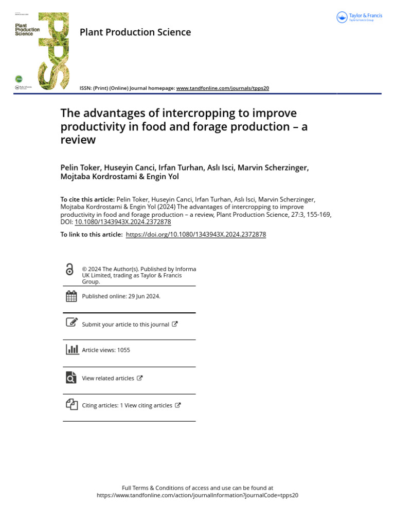 Benefits of Intercropping in Agriculture | PDF | Agriculture ...